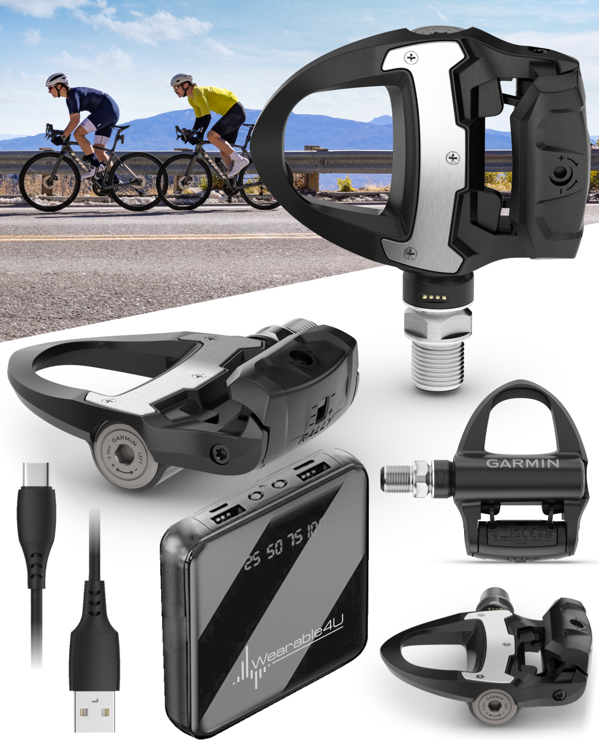 Garmin Rally RS210 Dual-Sensing Power Meter Pedals – Road (SPD-SL) & B ...