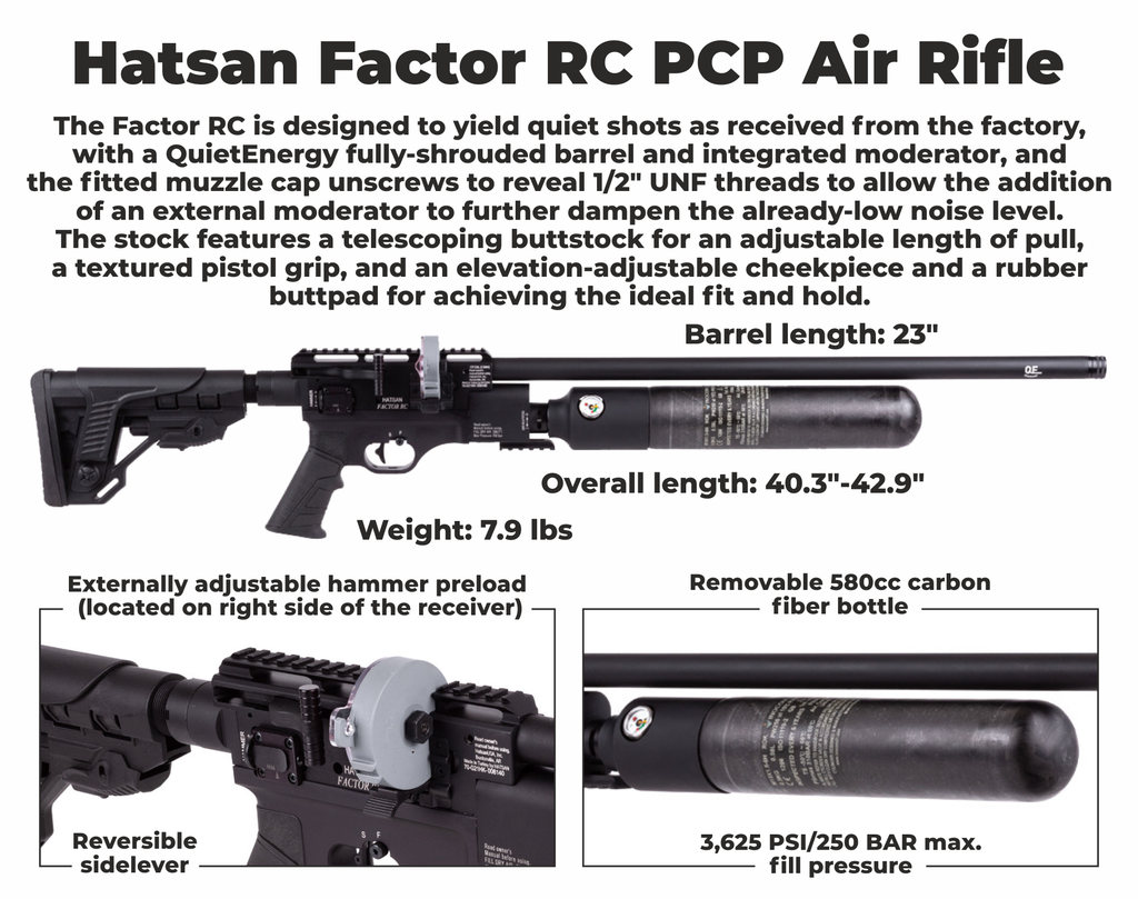 Hunting Air Rifle Hatsan BullMaster Semi-Auto PCP .25 Cal Air Rifle ...