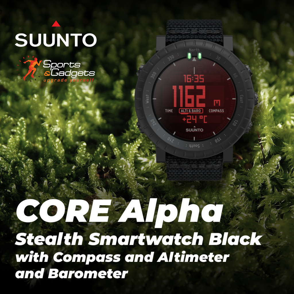 Suunto CORE Alpha Stealth Smartwatch Black with Compass and Altimeter ...