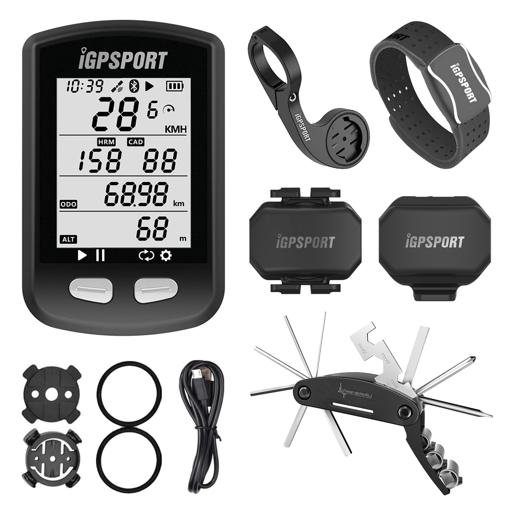 iGPSPORT iGS10S GPS Bluetooth/ANT+ Cycling Computer with HR60 Heart Ra ...